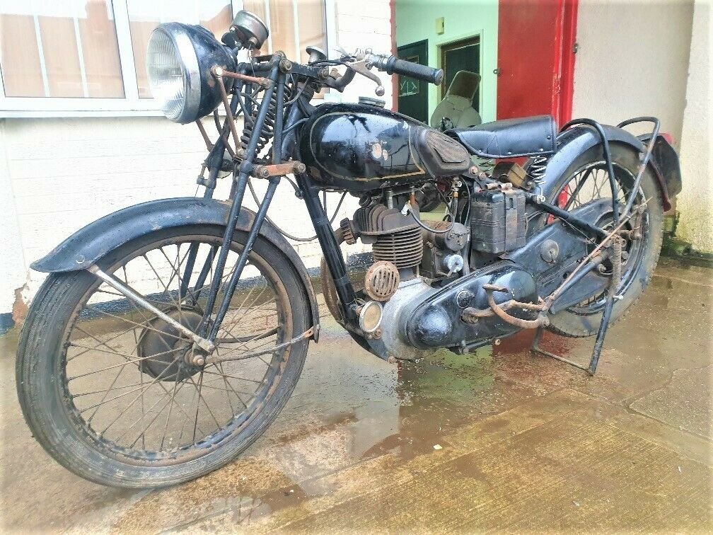 1937 Sunbeam Model 14. 250cc OHV Single. Unrestored Barn Find. Good Runner